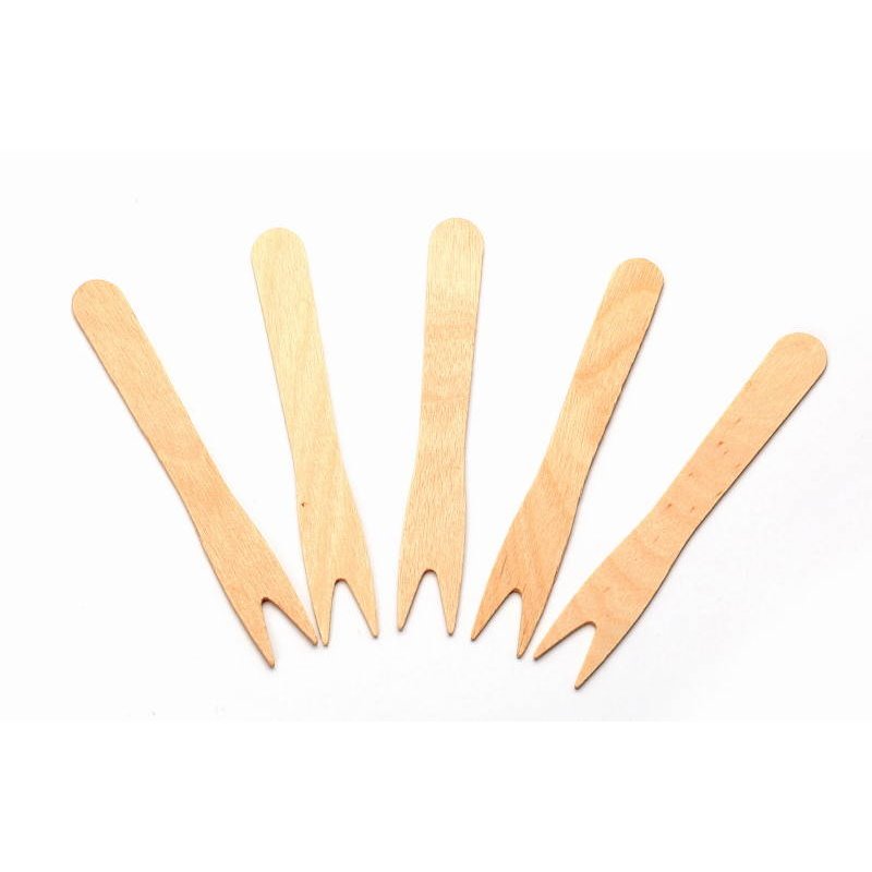 Eco-Friendly 85mm Wooden French Fries Forks in Small Dispenser Box ...