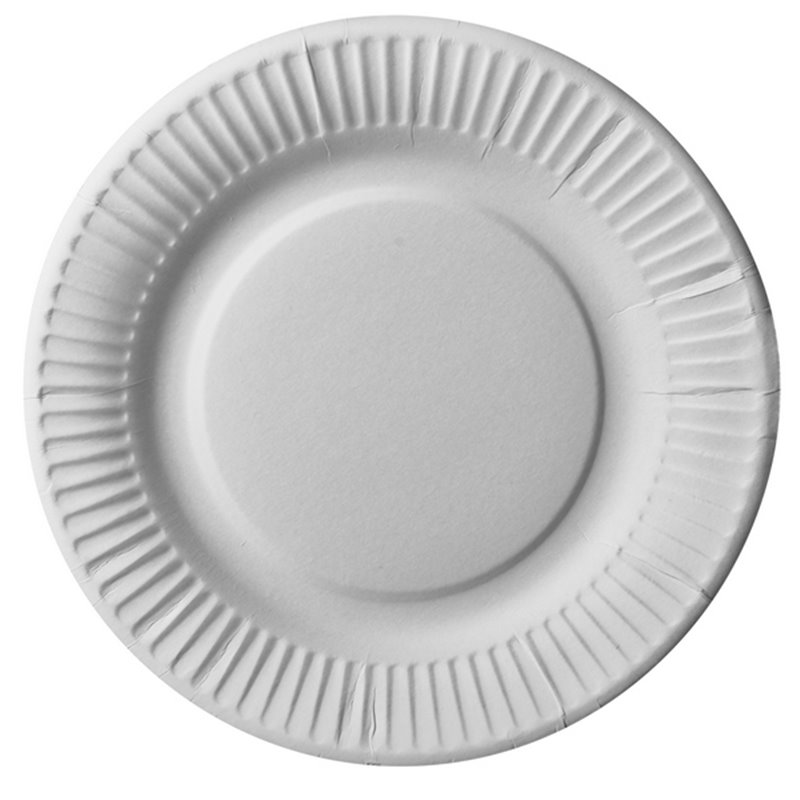 "White Round Ø 190mm Cardboard Plates - Horecavoordeel.com"