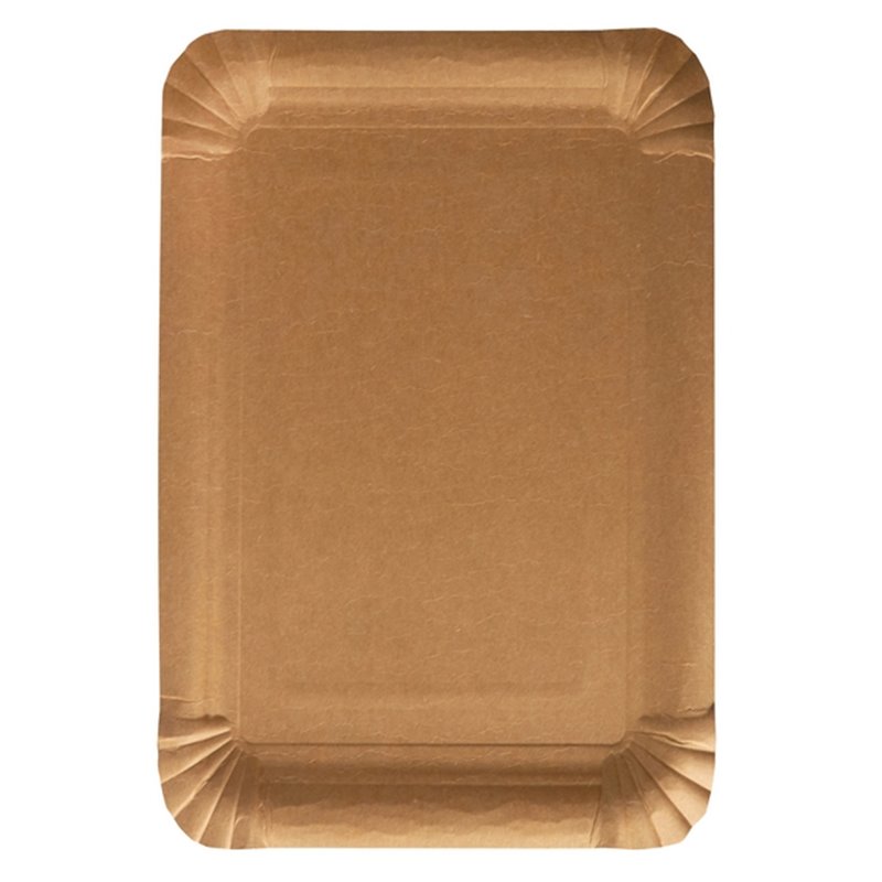 Brown Rectangular Cardboard Plates 165x230mm - Horecavoordeel.com