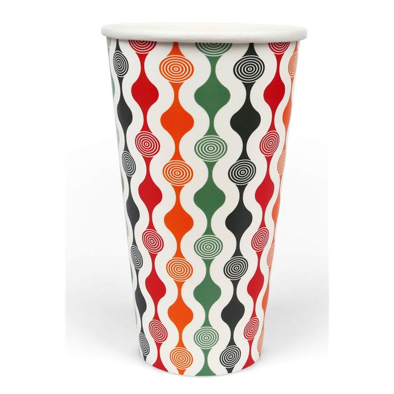 500ml 16 Oz Colored Cardboard Milkshake Cups - Retro Design ...