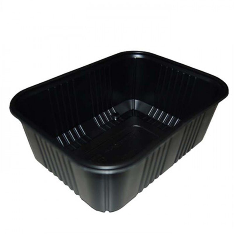 Enterpack 1200cc Black PP Container Topseal Tray - Horecavoordeel.com