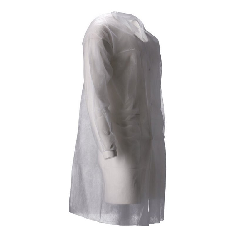 CMT Visitor Jacket PP Non Woven Velcro White Size M - Horecavoordeel.com