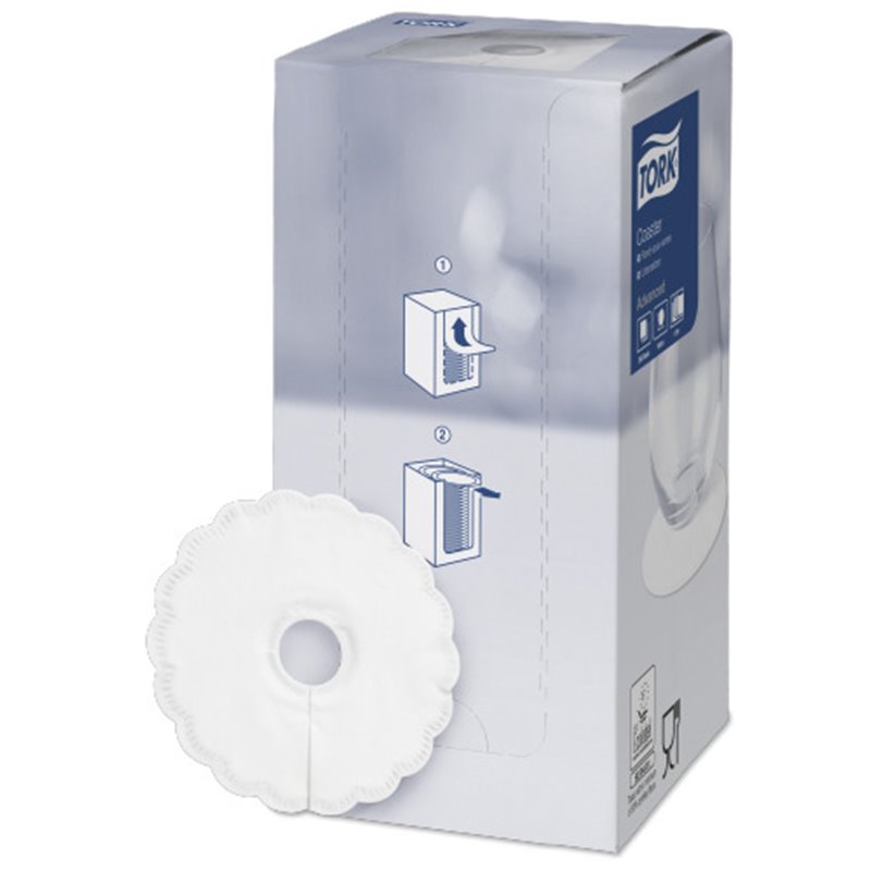 Tork Coaster Advanced 8-layer White Ø9cm with Incision - Horecavoordeel.com