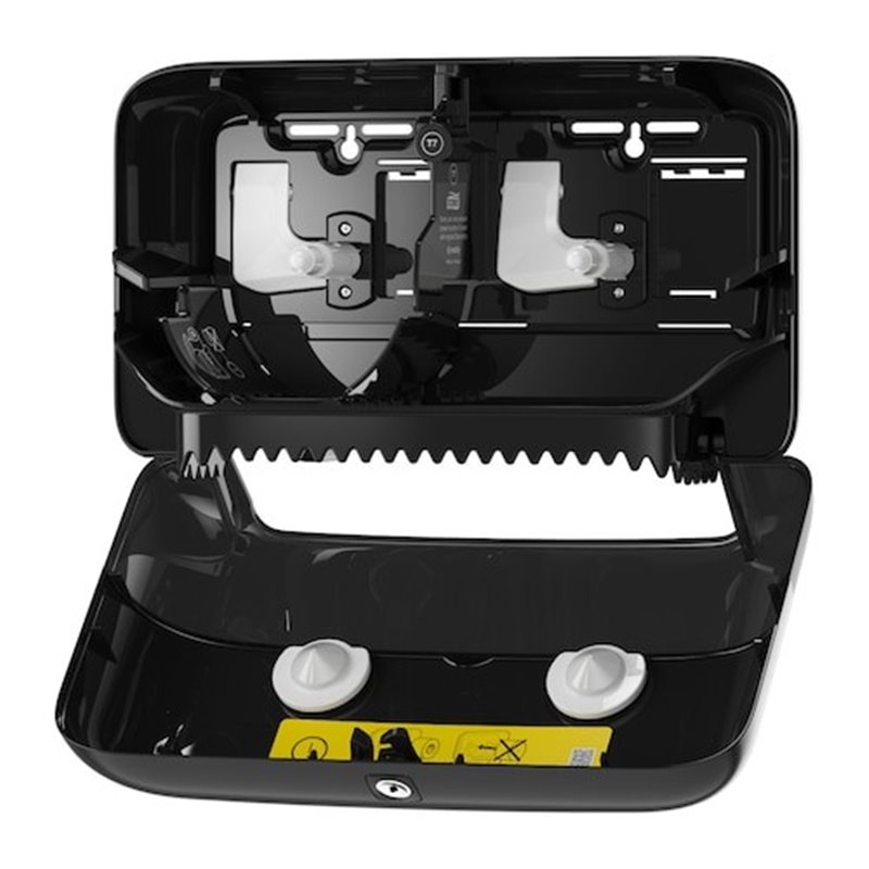 Tork Twin Hulsloos Mid-size Toiletpapier Dispenser Zwart Kunststof ...